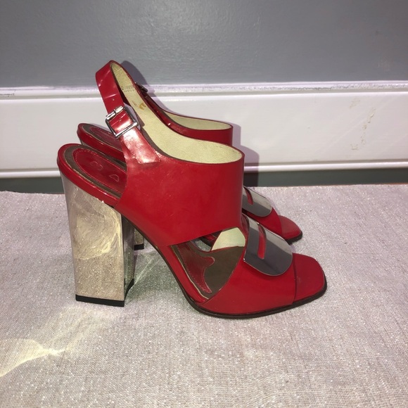marini | Shoes | Marini Printvero Coujo Made In Italy Red Heels | Poshmark